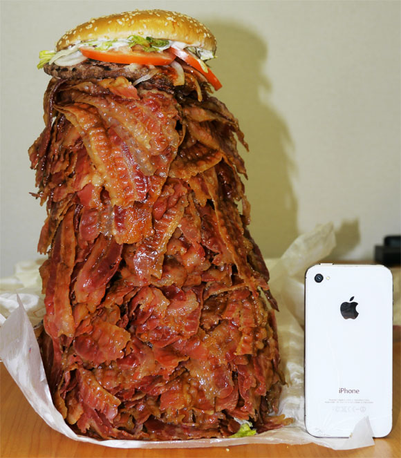 Get Stacked! 1,050 Slices Of Bacon! + Grilled Onion! Cheese! The World ...