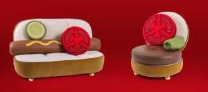 Hot Dog Couches And Cheeseburger Bean Bag Chairs! It’s “Fast Food ...