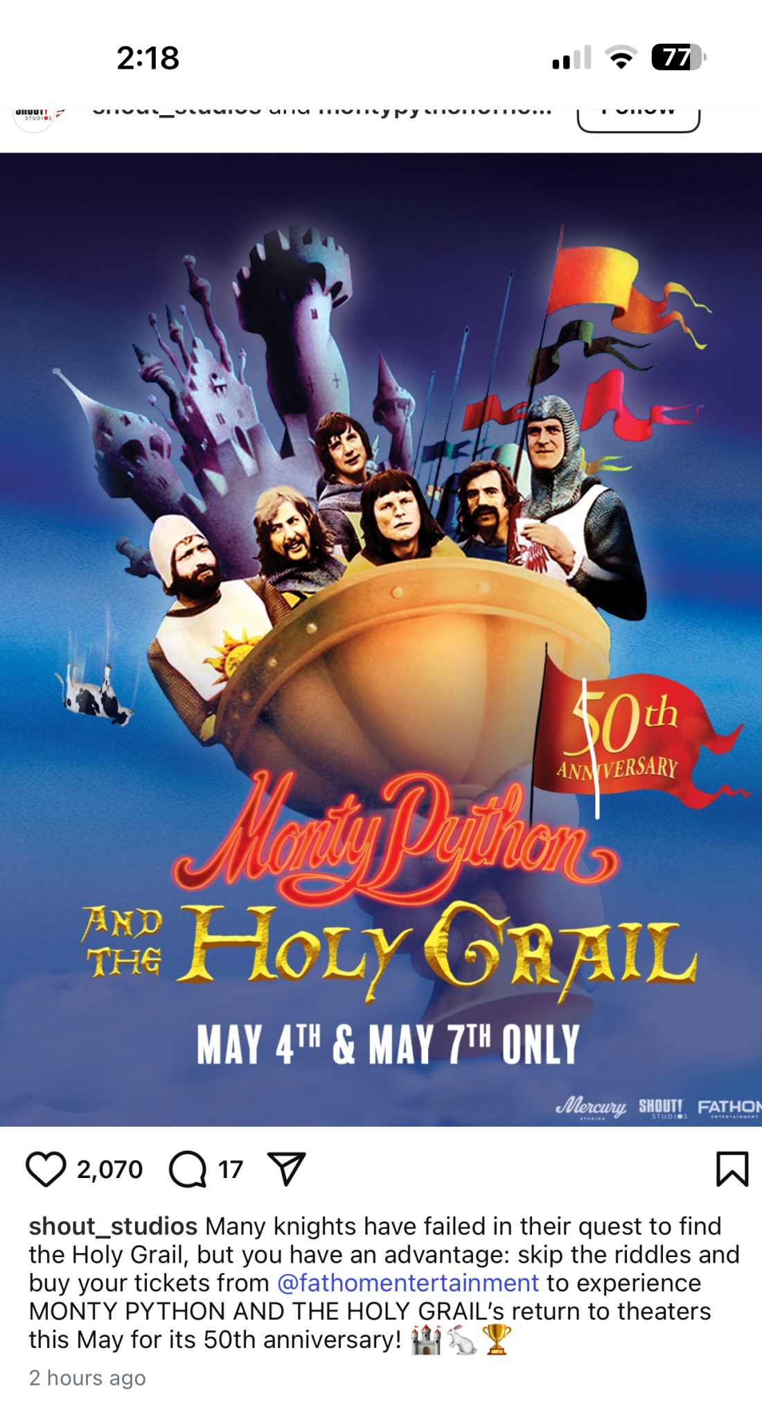 Celebrating “Monty Python And The Holy Grail” At 50! One Of Cinema’s ...